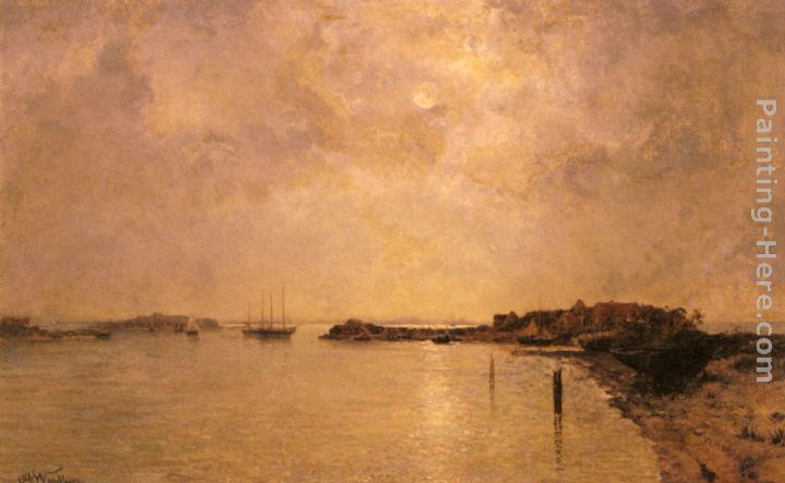 Alfred Wahlberg Coastal Village By Moonlight Painting Anysize 50 Off alfred-wahlberg-coastal-village-by-moonlight-painting-anysize-50-off